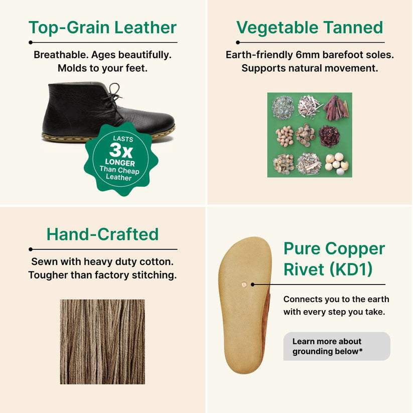 Grounding & Earthing Barefoot Chukka Boots for Men